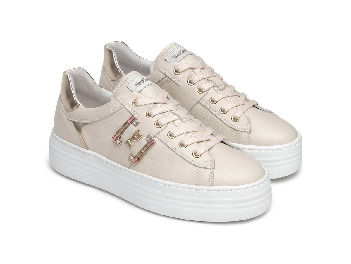 Nero Giardini Women's Sneakers Made in Italy Upper in Milk Leather ...