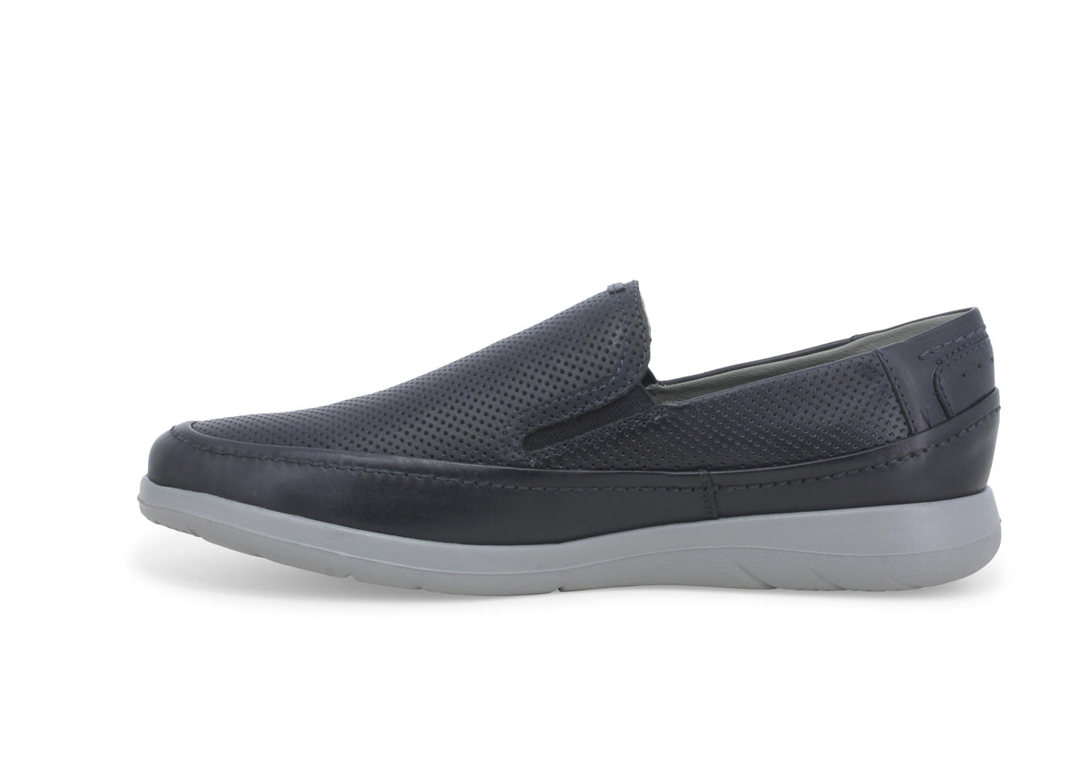 Melluso Men's Summer Shoes with two Elastic Slip-on Blue Leather ...