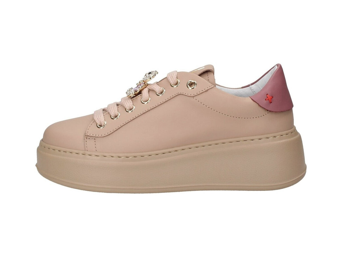 Gio+ Sneakers Made in Italy Gioiello Orsetto Tomaia Pelle Taupe ...