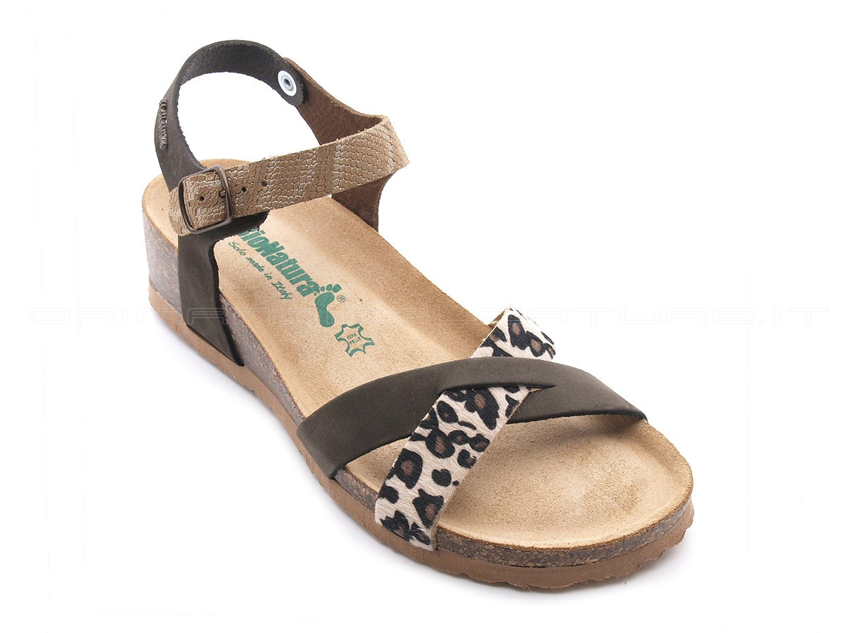 BioNatura sandali Fregene animalier | Grimandi calzature shop